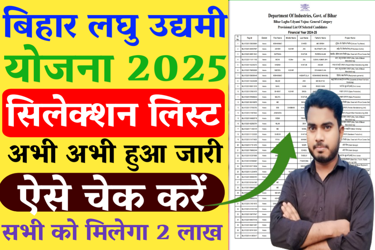 Bihar Laghu Udyami Yojana Selection List 2025 Download Link : बिहार लघु ...